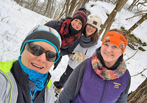 Snowshoer, Lindsay Barnes, a trailblazer