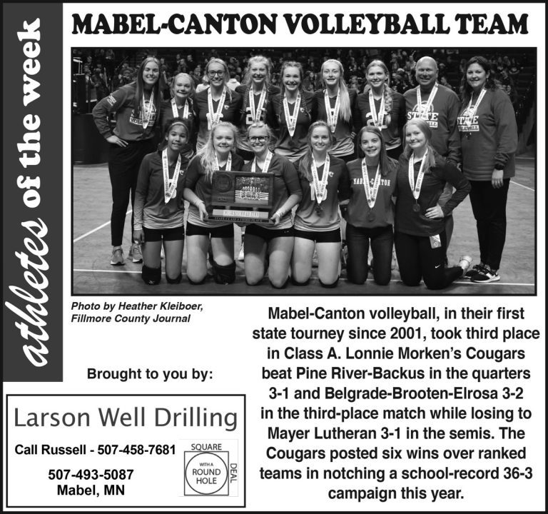 Athlete of the Week: Mabel-Canton Volleyball Team